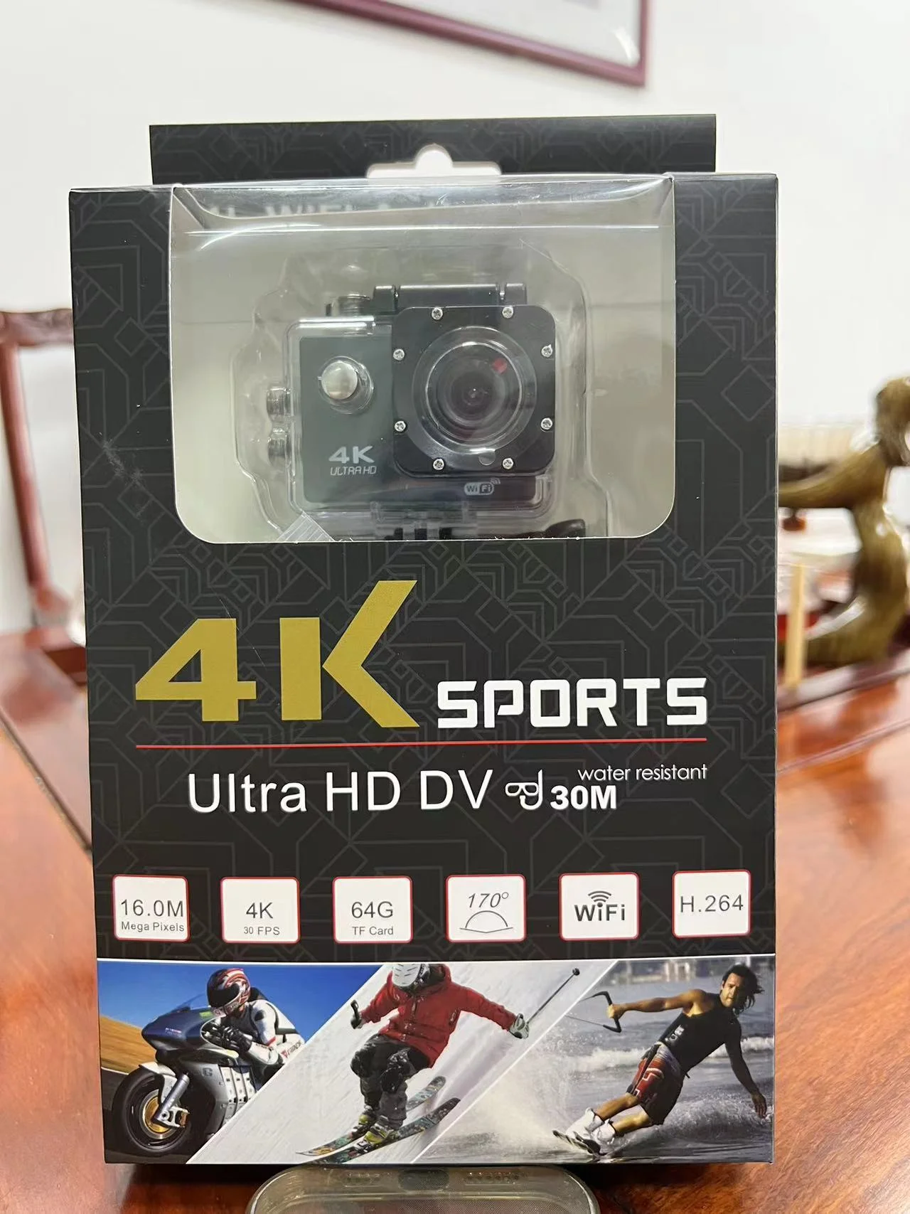 Action Camera Ultra HD 4K/30fps, Waterproof 30M, 170° Wide Angle, WiFi ...