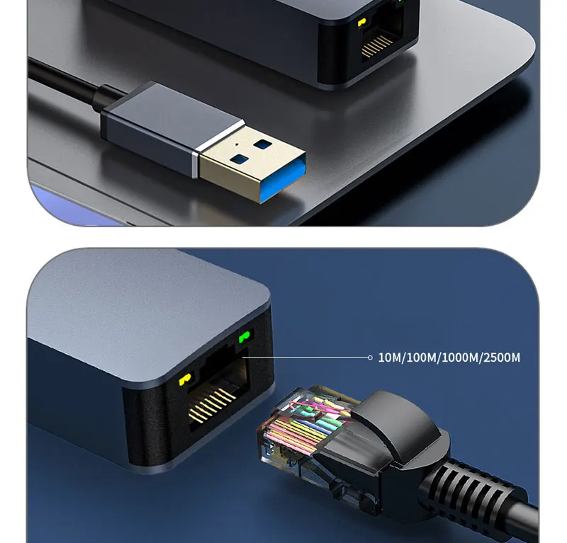 USB 3.0至2500Mbps RJ45 Realtek RTL8156千兆位超高速以太网适配器| Alibaba.com