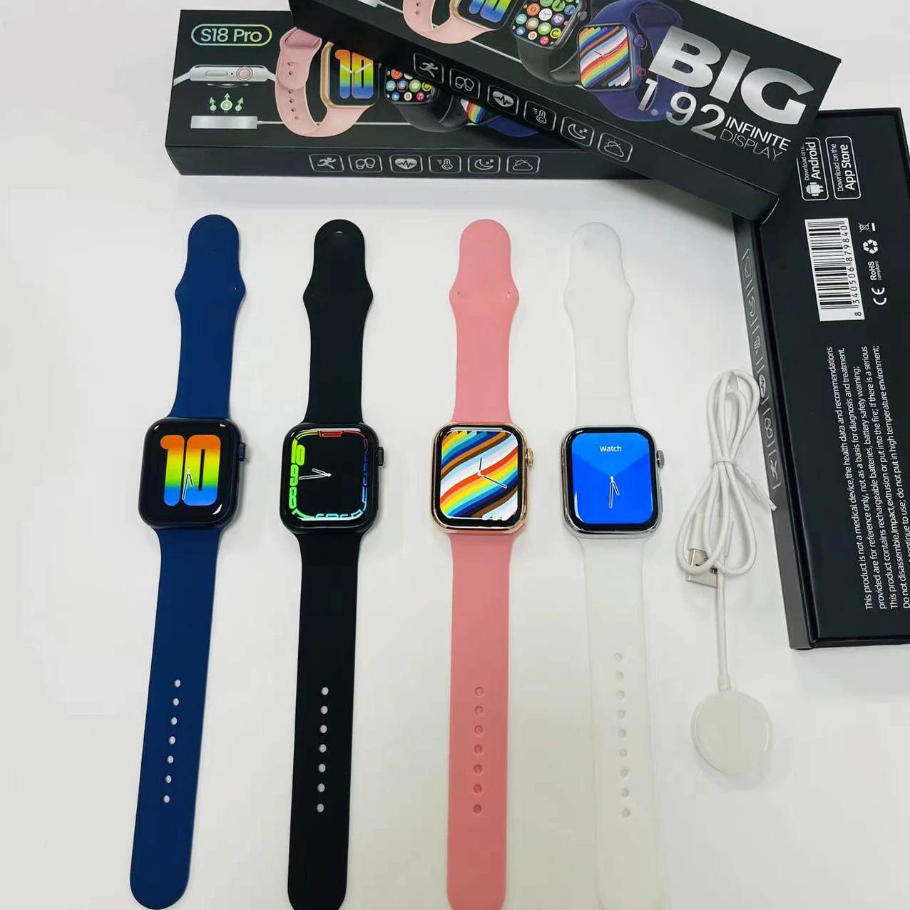 Stainless Steel S18pro Smart Watch 1.92 Inch Double Button Watches S18 ...