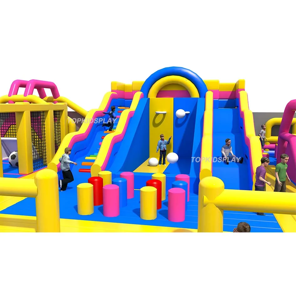 Commercial Adventure Park Kids Outdoor Ninja Course Inflatable Bounce ...