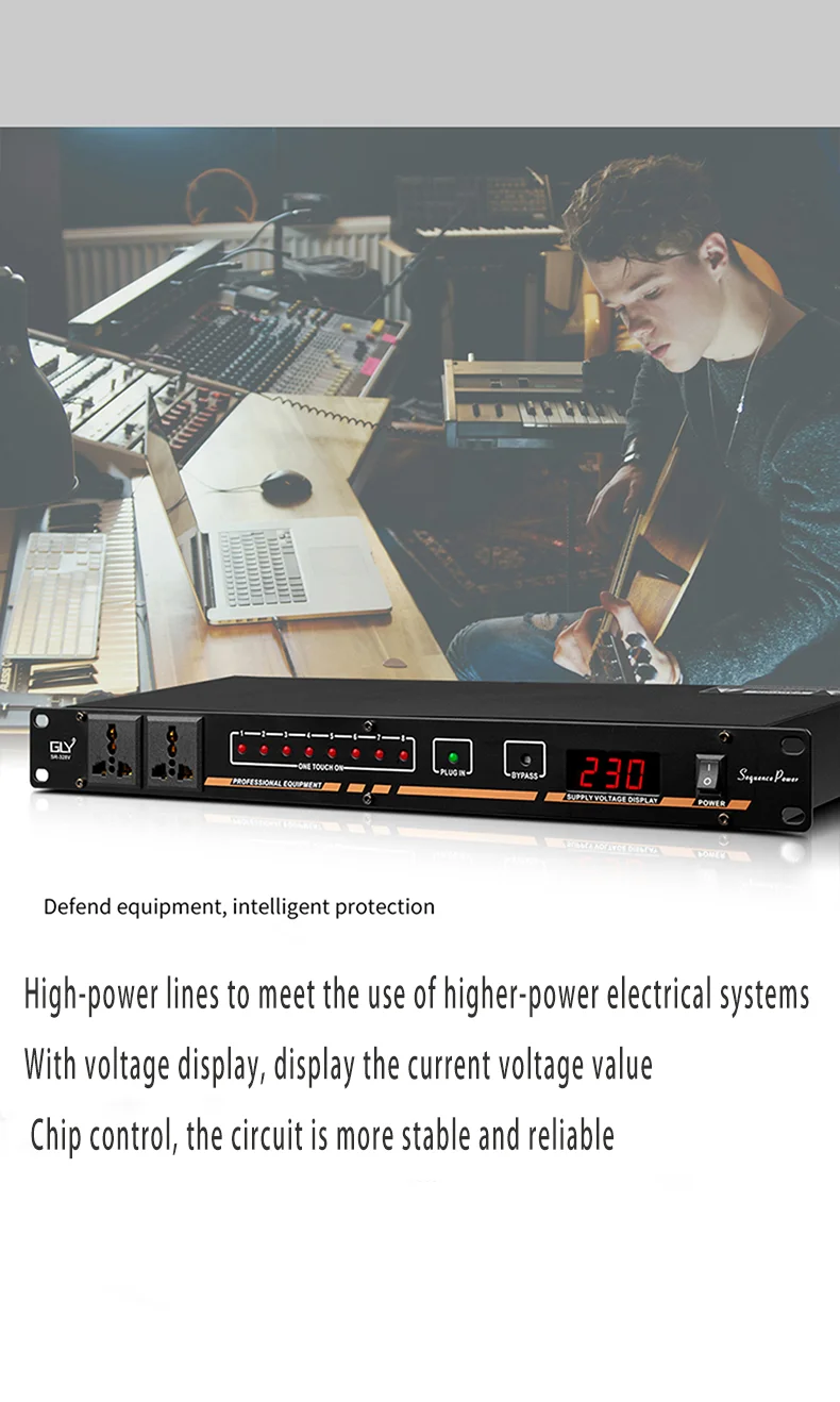 Demao Pps2-02 Power Controller Professional 8 Channel Amplifier Sequencer Audio Power Sequence ...