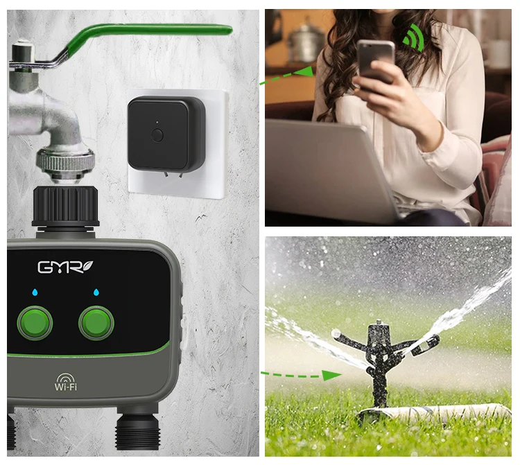 Garden Water Timer Wifi App-controlled Dual Outlet Wi-fi Smart Garden ...