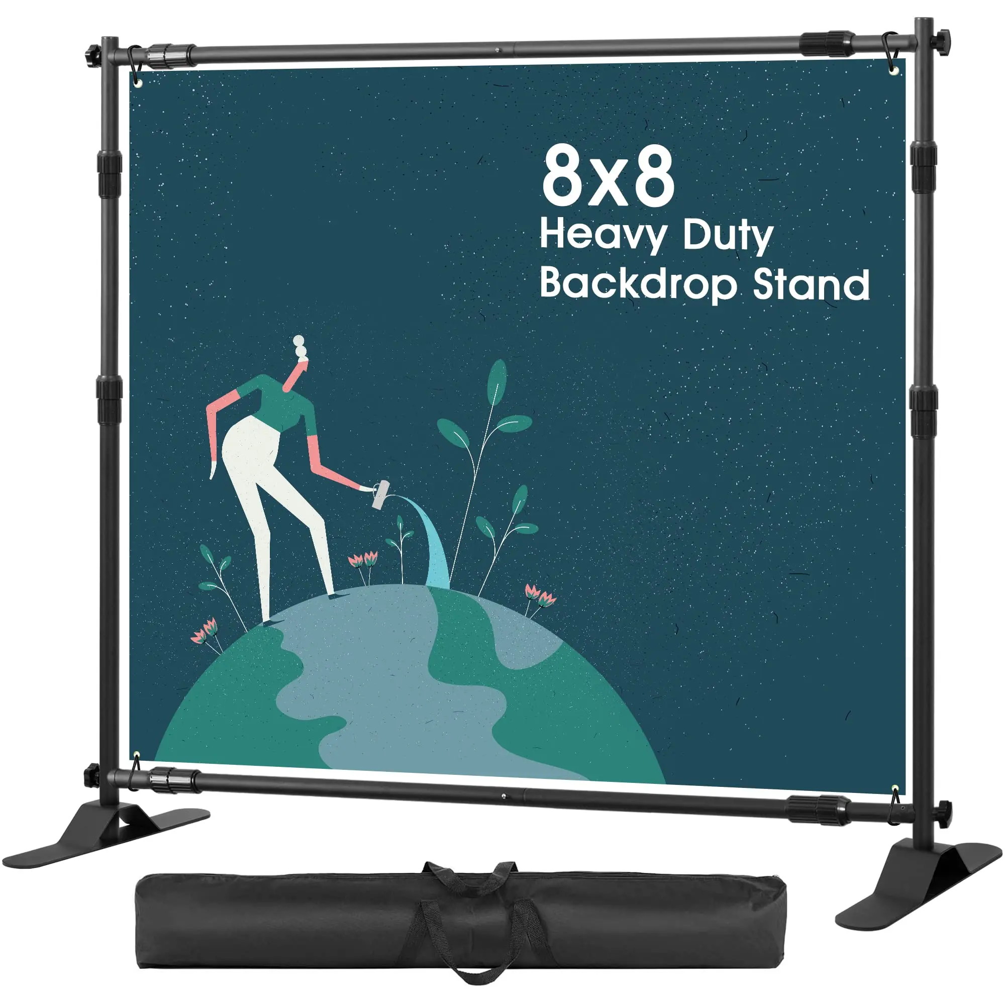 8x10 Ft Heavy Duty Backdrop Banner Stand for Professional Display