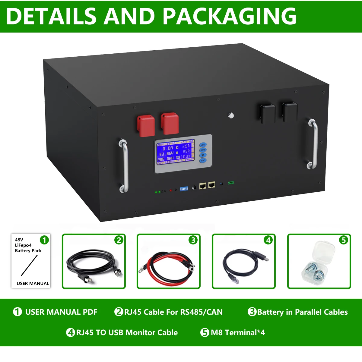 Energy Storage Rack Lifepo4 Battery Pack Prismatic Lithium Ion ...