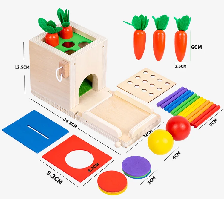 4in1 Montessori Coin Box Children's Multi-functional Stick Pulling ...