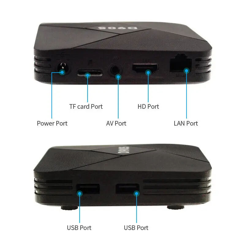 D905 4K Ultra HD 4GB+32GB Wifi Android 10.0 Quad Core Smart TV Box ...