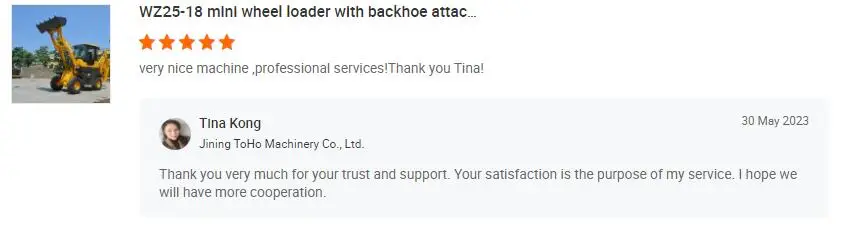 TOHO Earth-Moving Machinery Mini Tractor Backhoe Loader