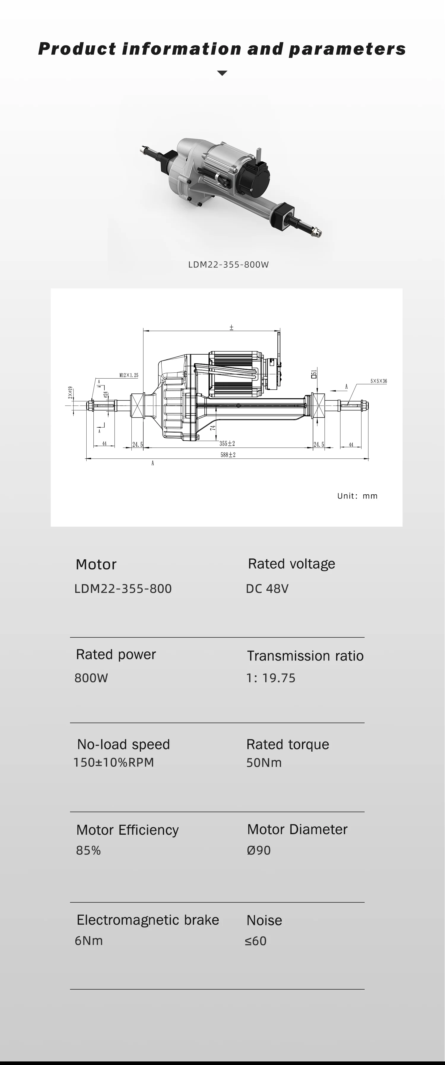 48v 800w Waterproof Brushless Dc Motor Electric Scooters Bicycles ...