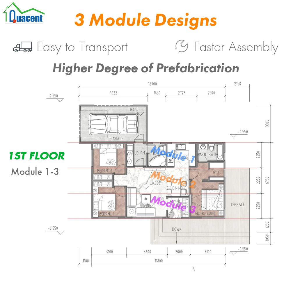 111 SQM 3 Bedroom Module Design - Modern Luxury Villa