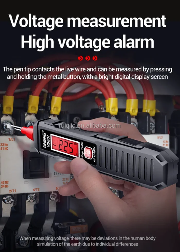VD807 Digital Voltage Detectors Electric Tester Pen AC 24-300V Portable ...