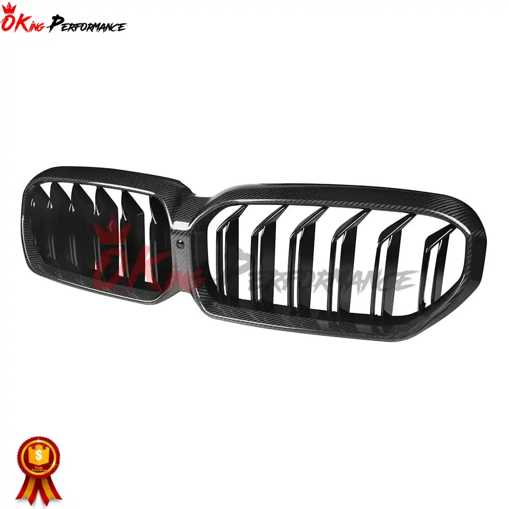Dry Carbon Fiber Dual Slat Front Bumper Grille For Bmw 5 Series G30 Lci ...