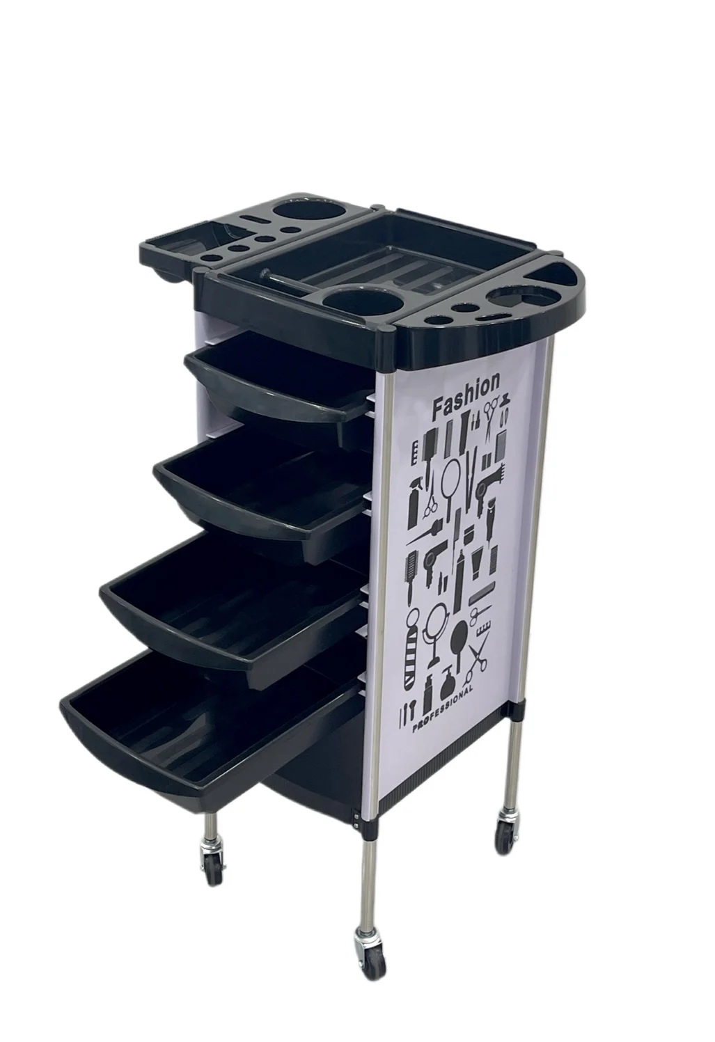 Lockable Rolling Wheels Salon Trolley Stylist Equipment Hair Dryer ...