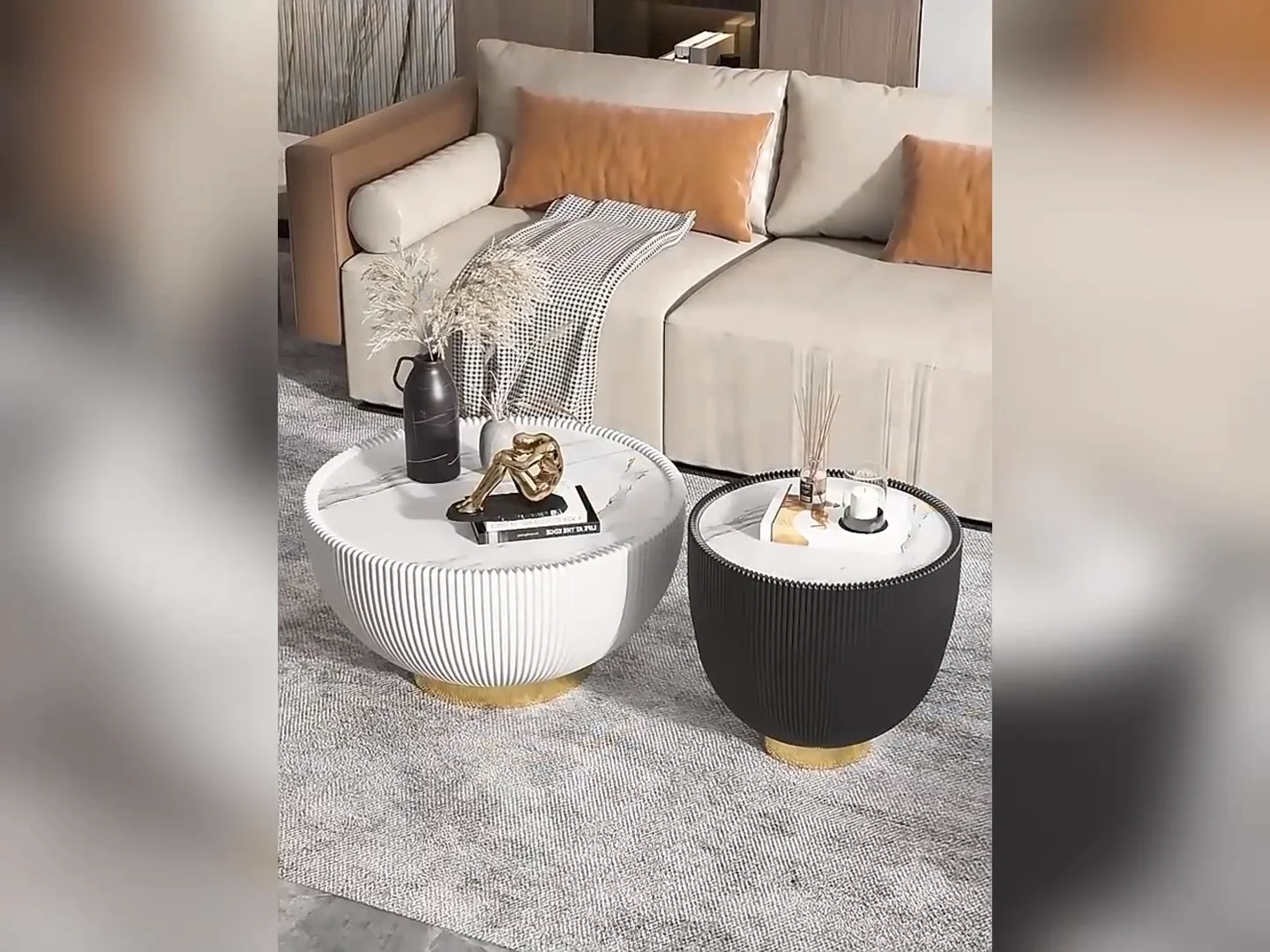 Foshan Furniture Modern Luxury Gold Couchtisch Sintered Stone Tea ...