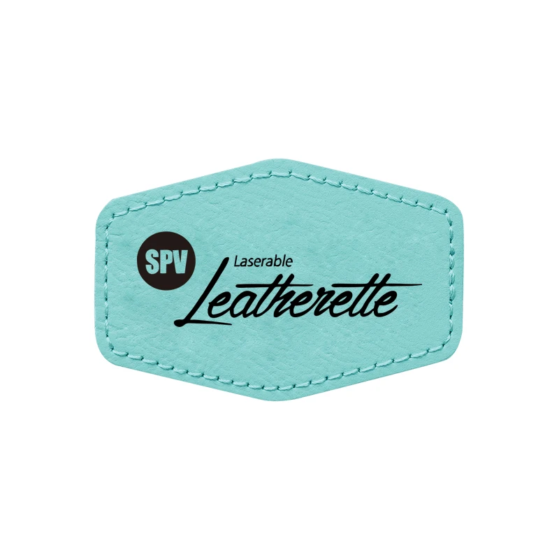Laserable Leatherette Hexagon Patches - Versatile & Durable
