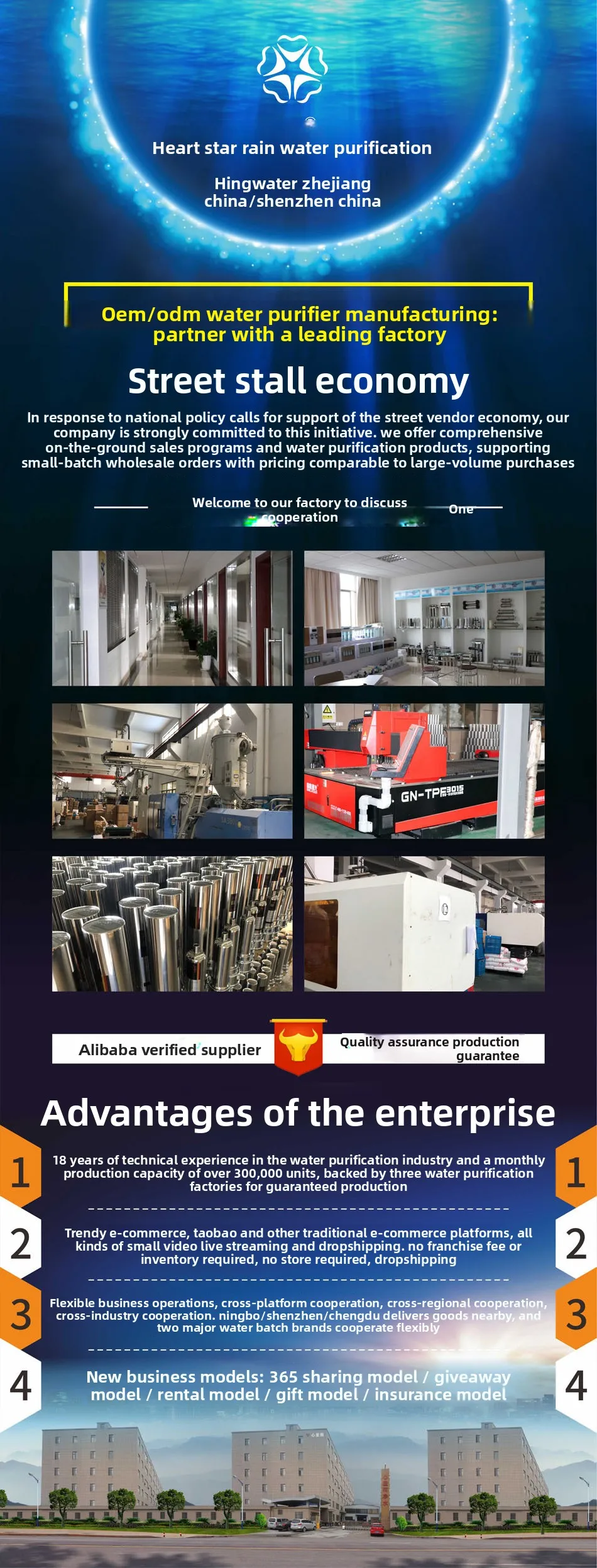 Xin Xing Yu Electric Reverse Osmosis Water Purifier Plastic Household RO System Manufactured and ...