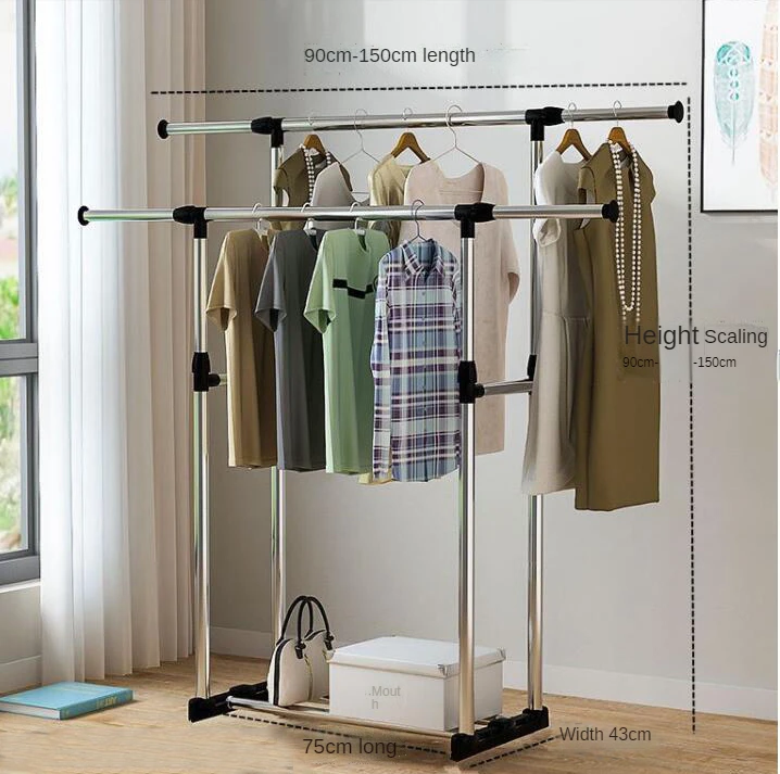 Portable Clothing Hanging Garment Rack Free Standing Clothes Drying ...