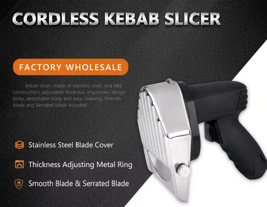 Automatic Battery Gyro Shawarma Doner Kebab Slice Knife