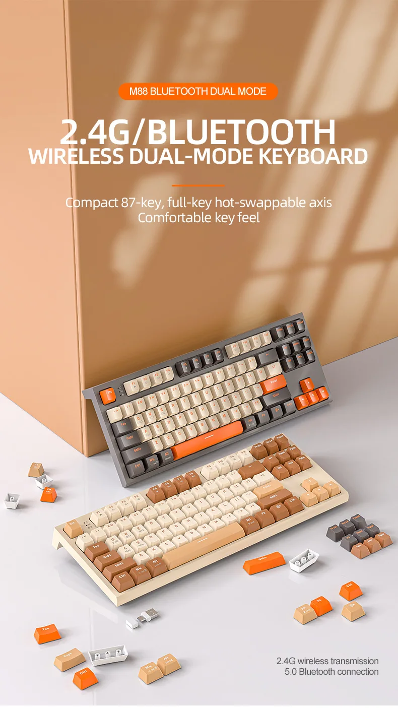 Free Wolf M88 Wireless Mechanical Keyboard Hotswap Dual-mode Mechanical ...