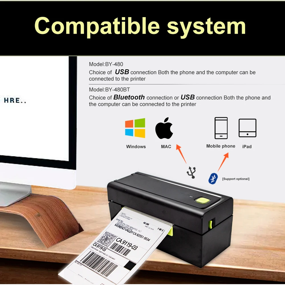 203dpi110mm Express Shipping Label Waybill Barcode Sticker Blue-tooth ...