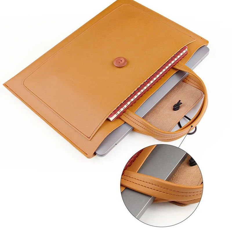 Unisex Tablet Briefcase Laptop Bag - Durable PU Leather