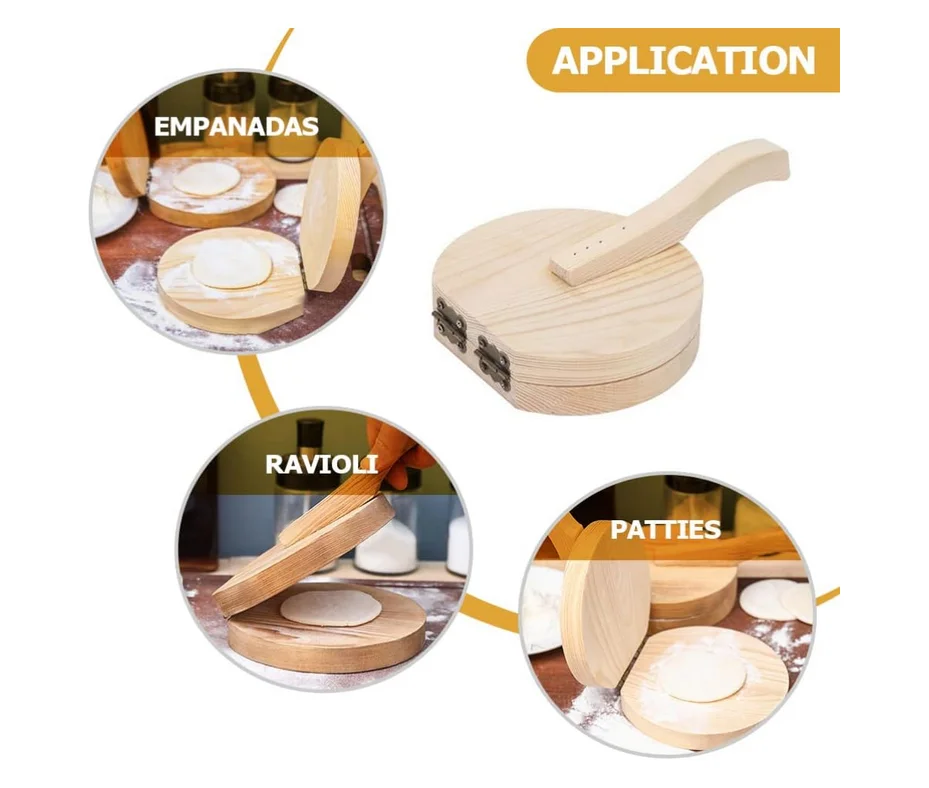 Wood Tortillera Presser Made From Natural Food-grade Acacia Wood Use ...