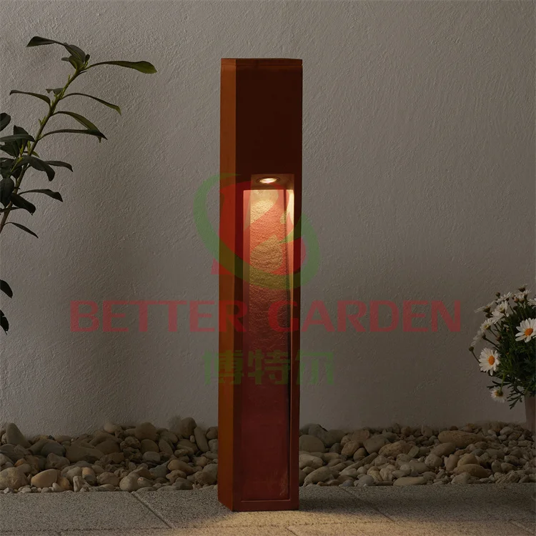 Corten Steel Bollard Lights - Durable Outdoor Garden Lighting
