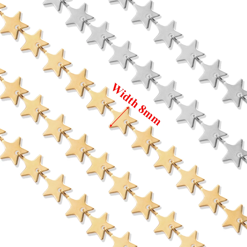 18k Gold Stainless Steel Star Chains for DIY Jewelry Making Earrings ...