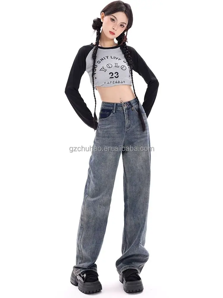 New Arrivals Wholesaler Price Denim Pants For Women's Mid Waist Slim ...