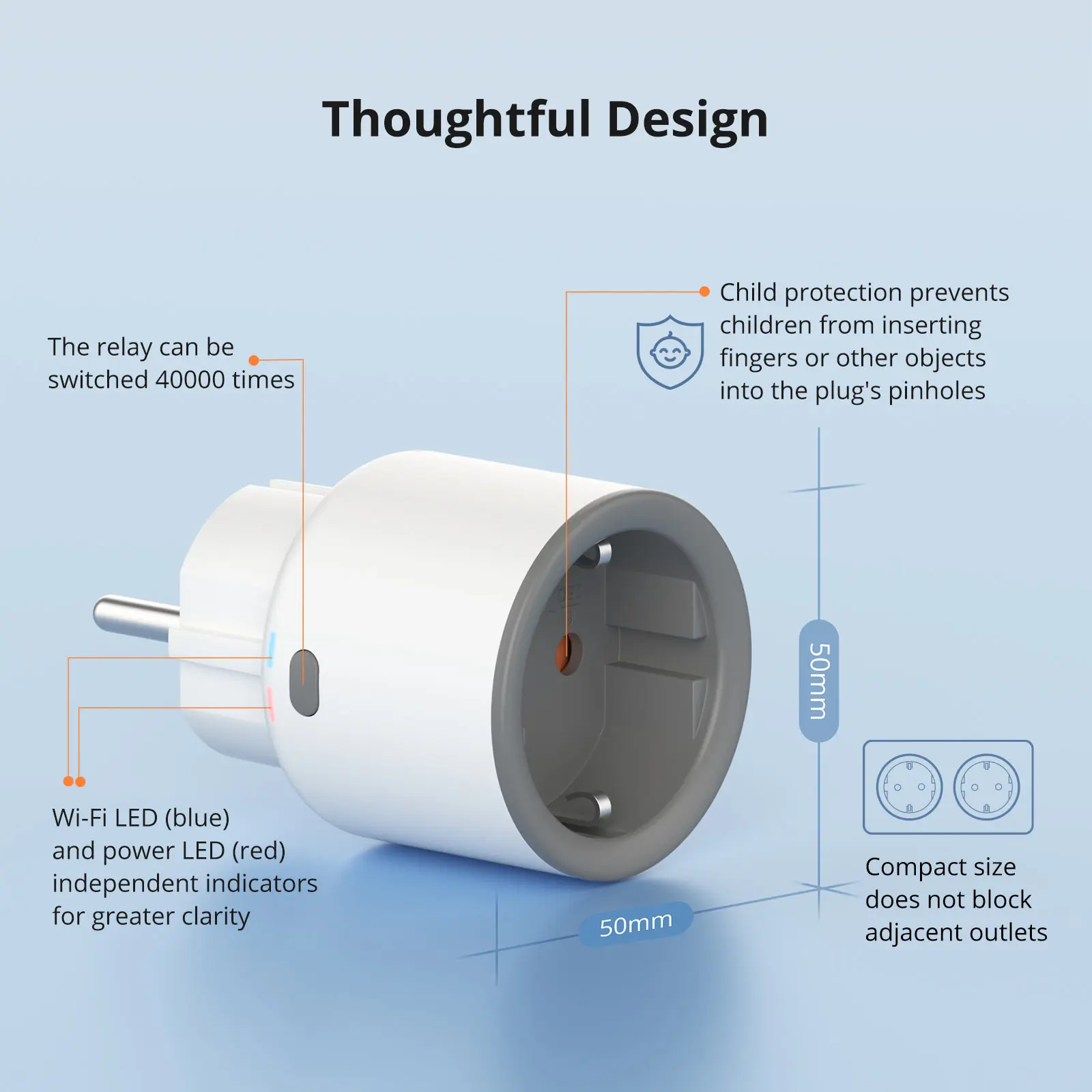 SONOFF S60 EU Smart Socket - Secure, Timer, & Remote Control