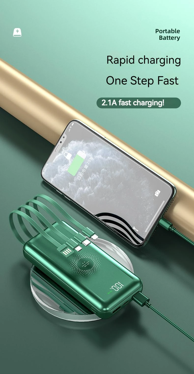 Built-in Cable Fast Charging 20000mah Portable Power Banks 20000mah ...