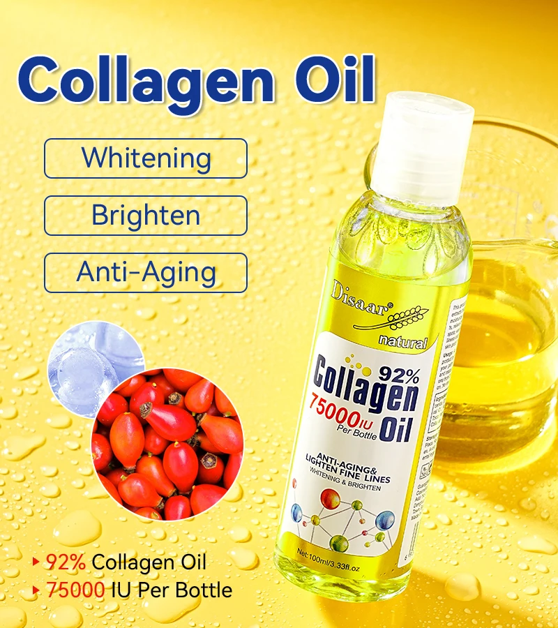 Disaar Organic Natural Collagen Face Body Oil Whitening Body Massage ...