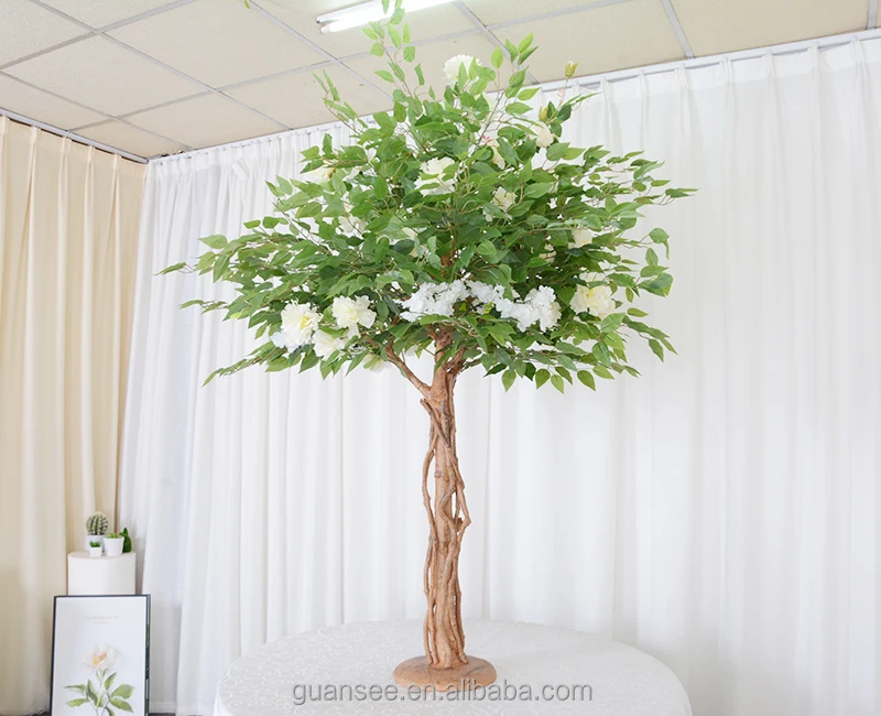 Wedding Centerpieces Decoration Green Ficus Leaves Artificial Banyan ...