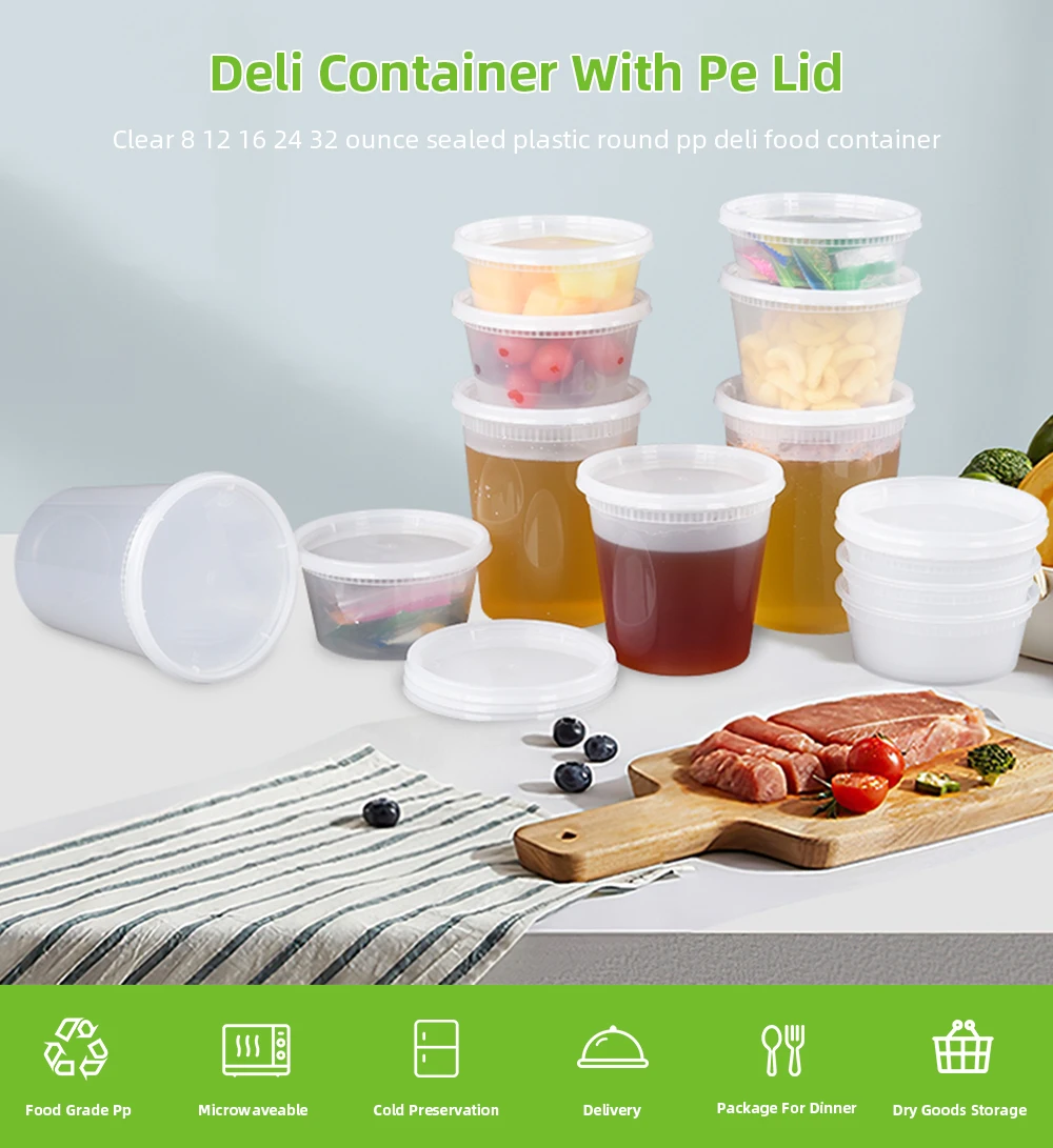 Plastic Disposable Food Storage Soup Containers - Leakproof