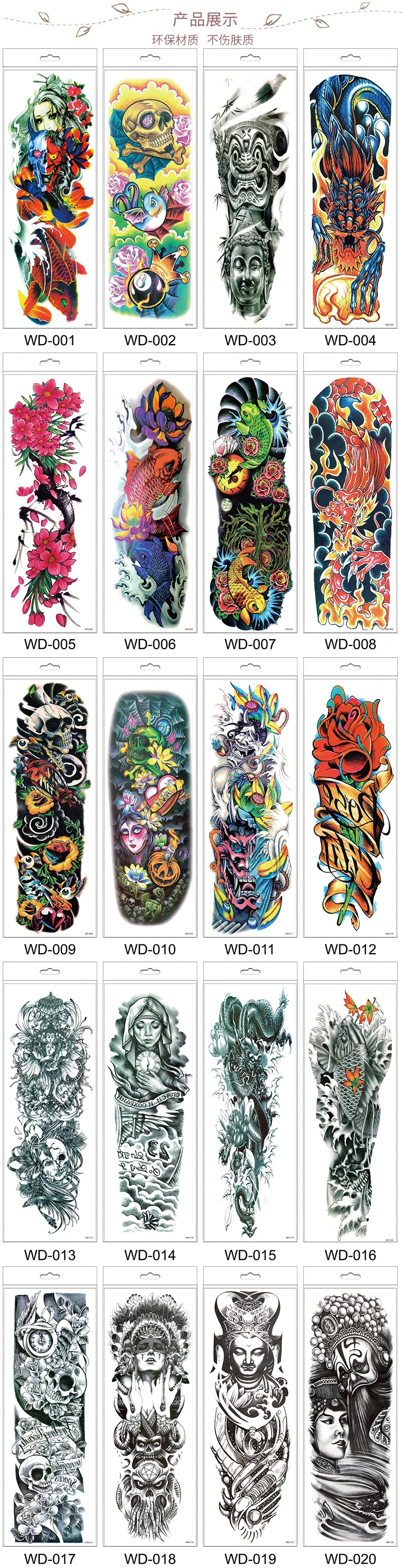 Wholesale Large Size Realistic Color Men Woman Tattoo Ideas Adults Sexy ...
