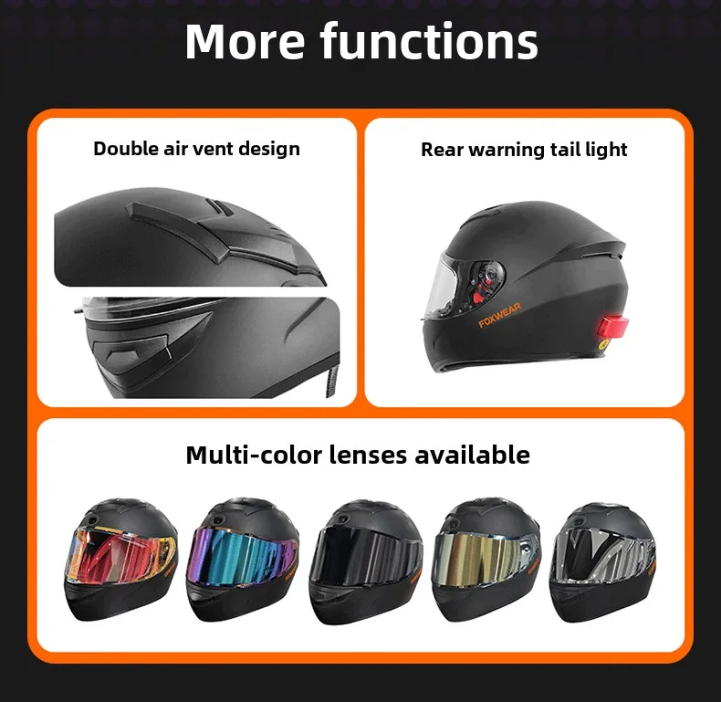 FOXWEAR New Condition Full-face AI Intelligent Motorcycle Helmet ABS ...