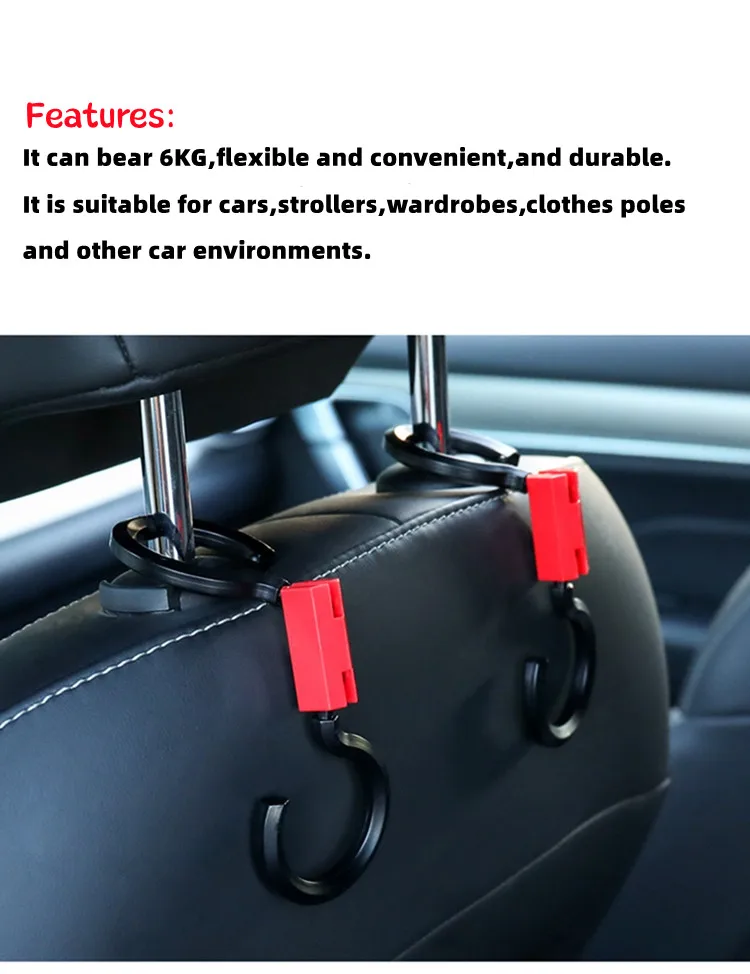 High Quality Red Car Back Seat Headrest Hanger S Hooks for Car Interior ...