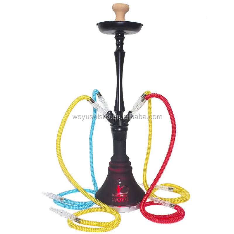 Big Size Aluminum Hooka Glass Waterpipe Large 4 Hoses Sheesha Hookah ...