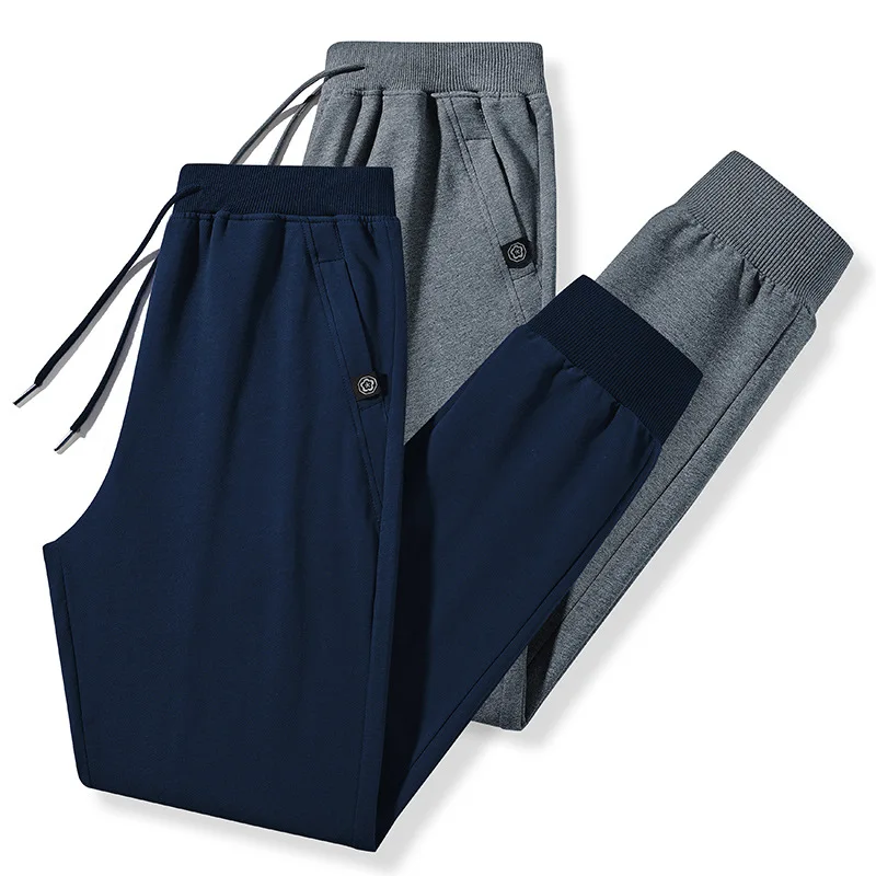 M-8XL Plus size Men Jogger Pants Cotton Sweatpants Solid Black Trouser ...