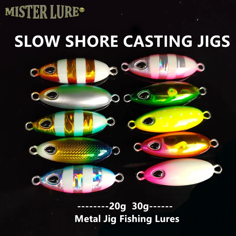 MISTER JIGGING 5g 10g 15g 20g 30g Slow Pitch Metal Lead Jig Lure With Saltwater Slow Fall Jig ...