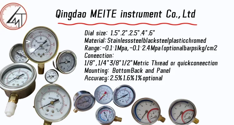 High Pressure Instrument Mpa / Bar Pressure Gauge Manometer - Buy High ...