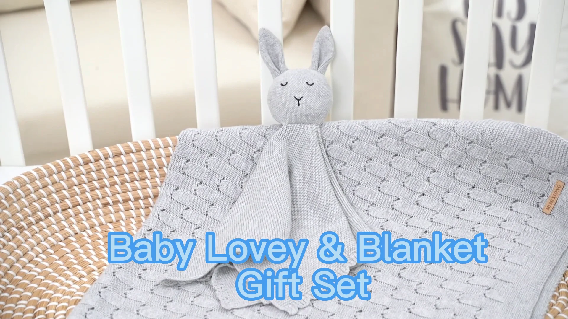 2023 Custom Baby Blanket With Lovey Set Hollow Out Baby Blanket Bunny ...