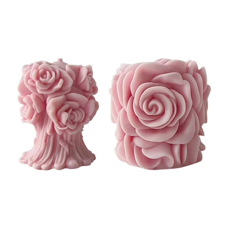 Early Riser 3D Rose Flower Silicone Mold for DIY Valentine's Day Pillar ...