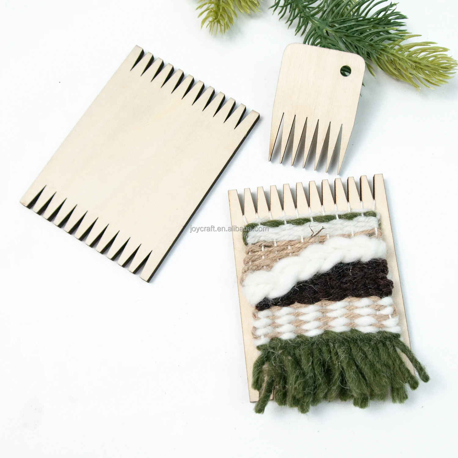 Wooden Mini Tiny Weaving Loom With Comb In Pack For Weaving Beginner ...