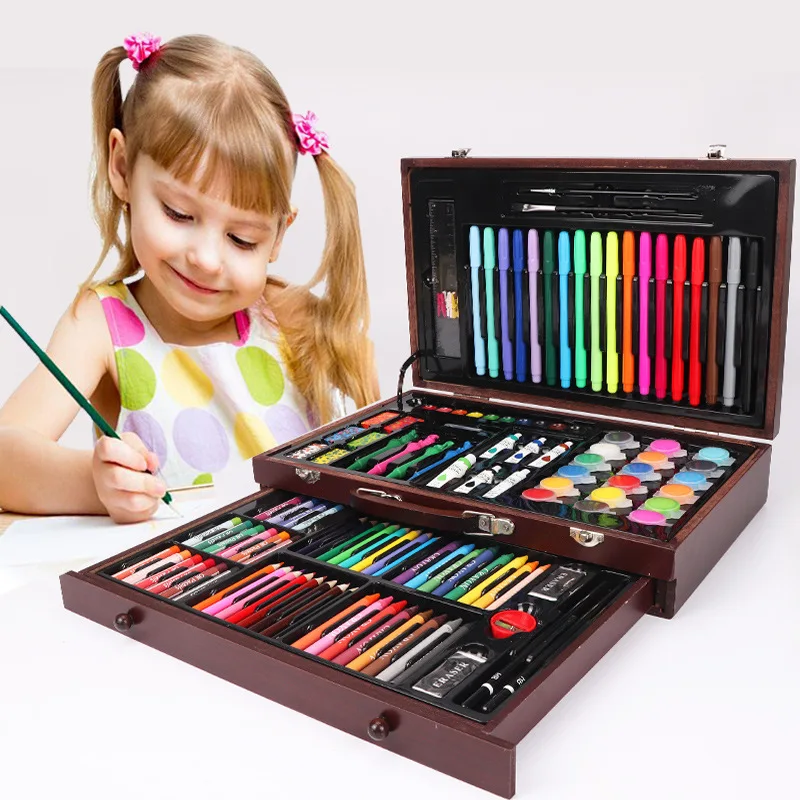 Professional Art Set Deluxe Art Set in Wooden Case for Painting ...
