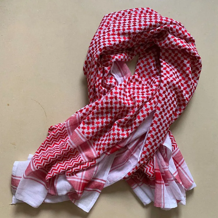 High Quality Red Shemagh Head Scarf Cotton Arab Muslim Keffiyeh Saudi ...