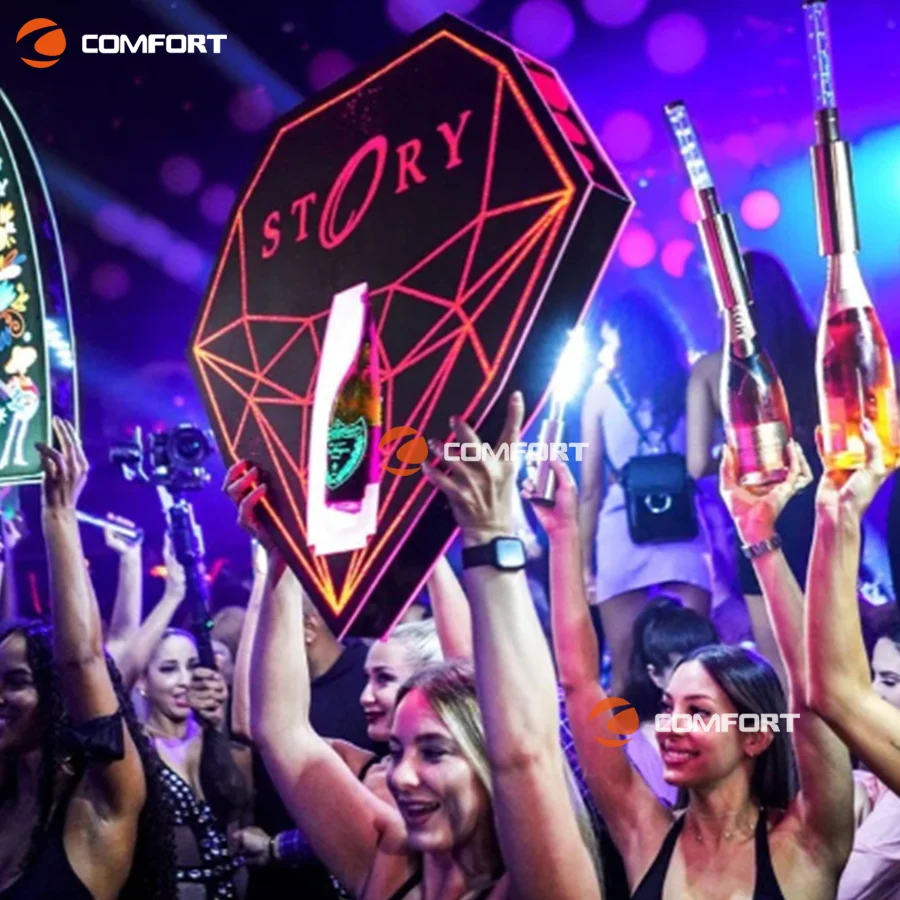 Custom Message Board Bottle Presenter Service Vip Dollar Led Bottle ...