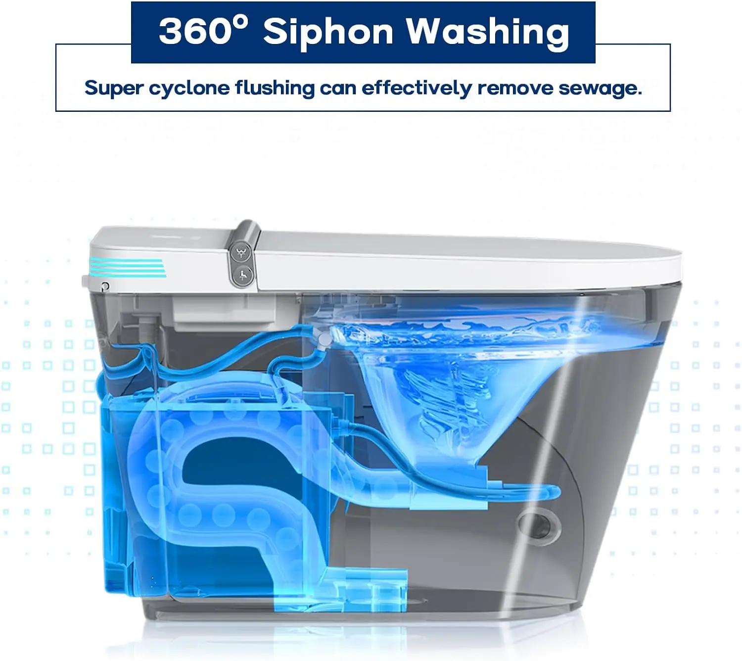 Smart Toilet With Bidet Built In Foot Sensing Bidet Combo With Auto ...