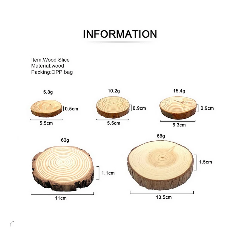 Custom Natural Round Pine Wood Tree Disc Wooden Log Tree Slices For ...