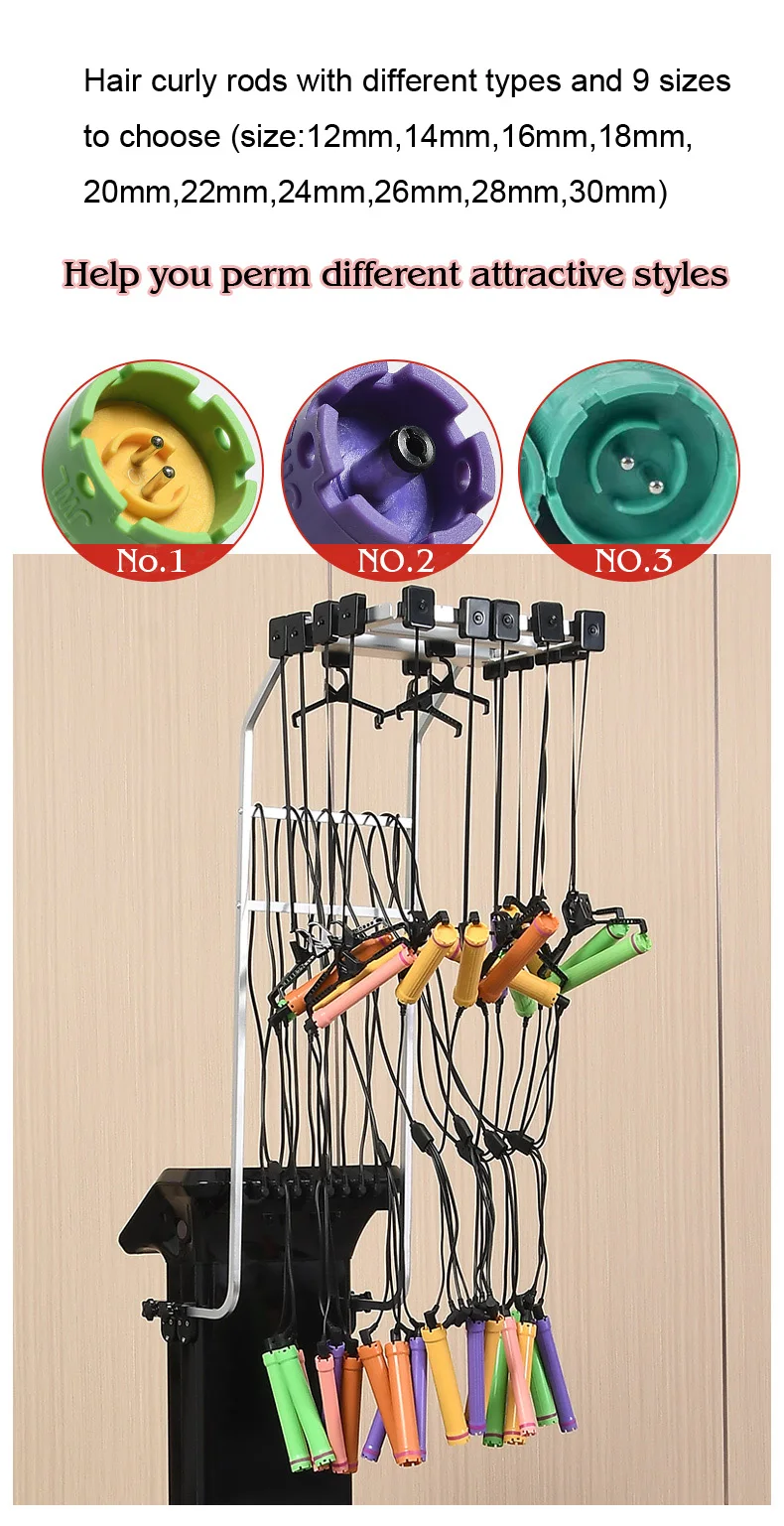 Hair Perm Machine with 40pcs Curly Rods - Digital Perm