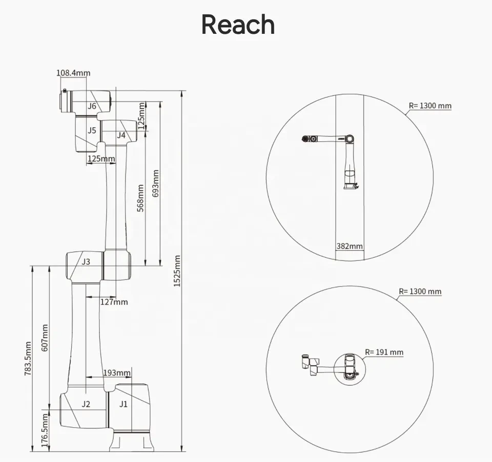 6 Axis Collaborative Industrial Robot Arm Cr10 Collaborative Robot ...